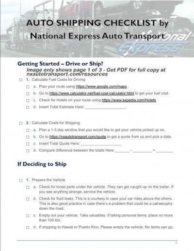 Resources and Forms for Auto Shipping |National Express